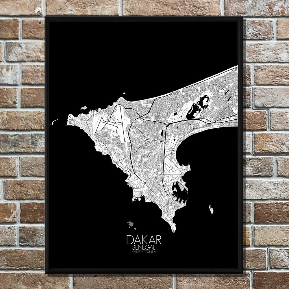 Poster carte de dakar - Un grand marché