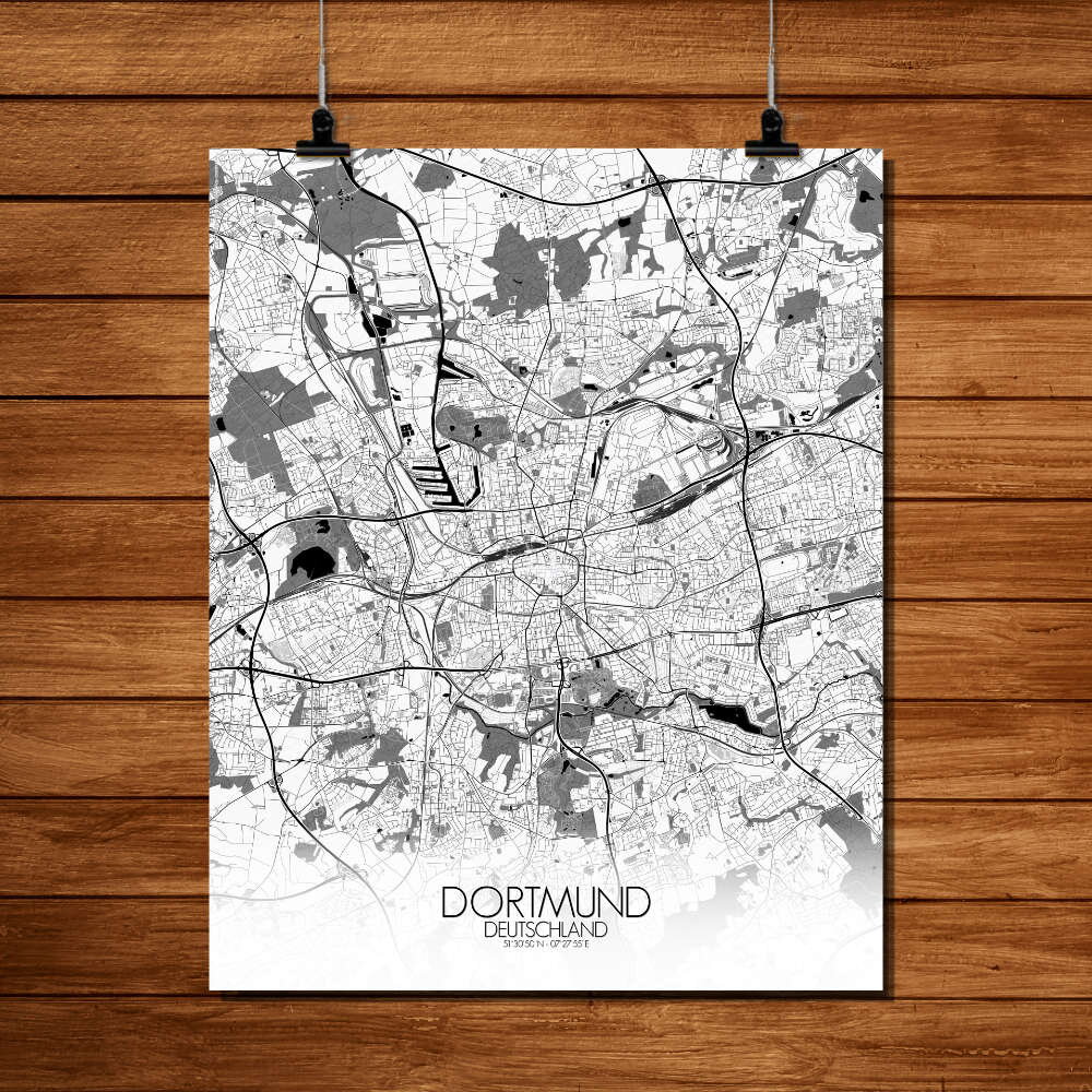 Poster carte de dortmund - Un grand marché