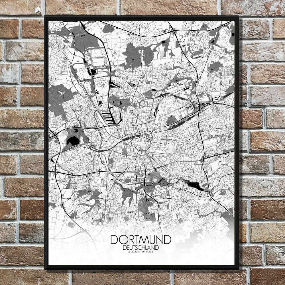 Poster carte de dortmund - Un grand marché