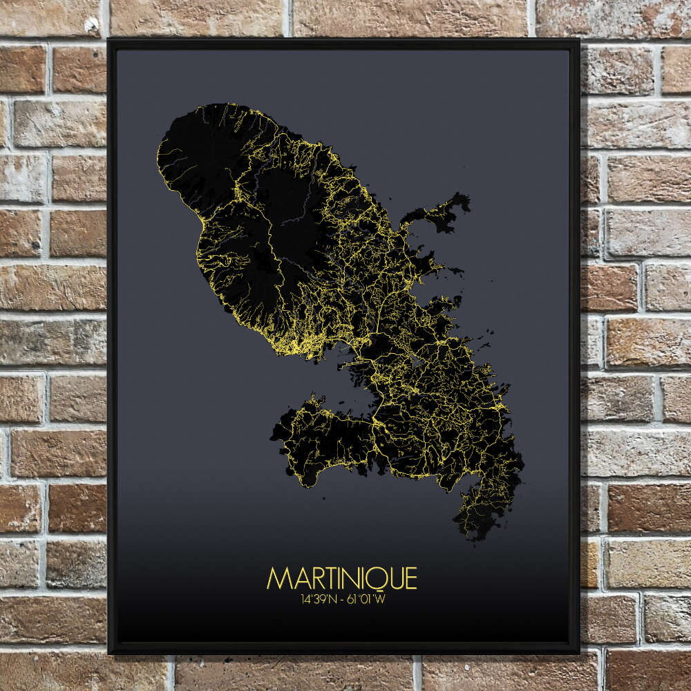 Poster carte de martinique - Un grand marché