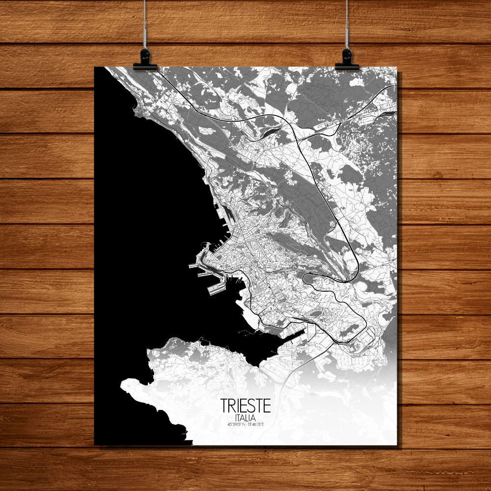 Poster carte de trieste - Un grand marché