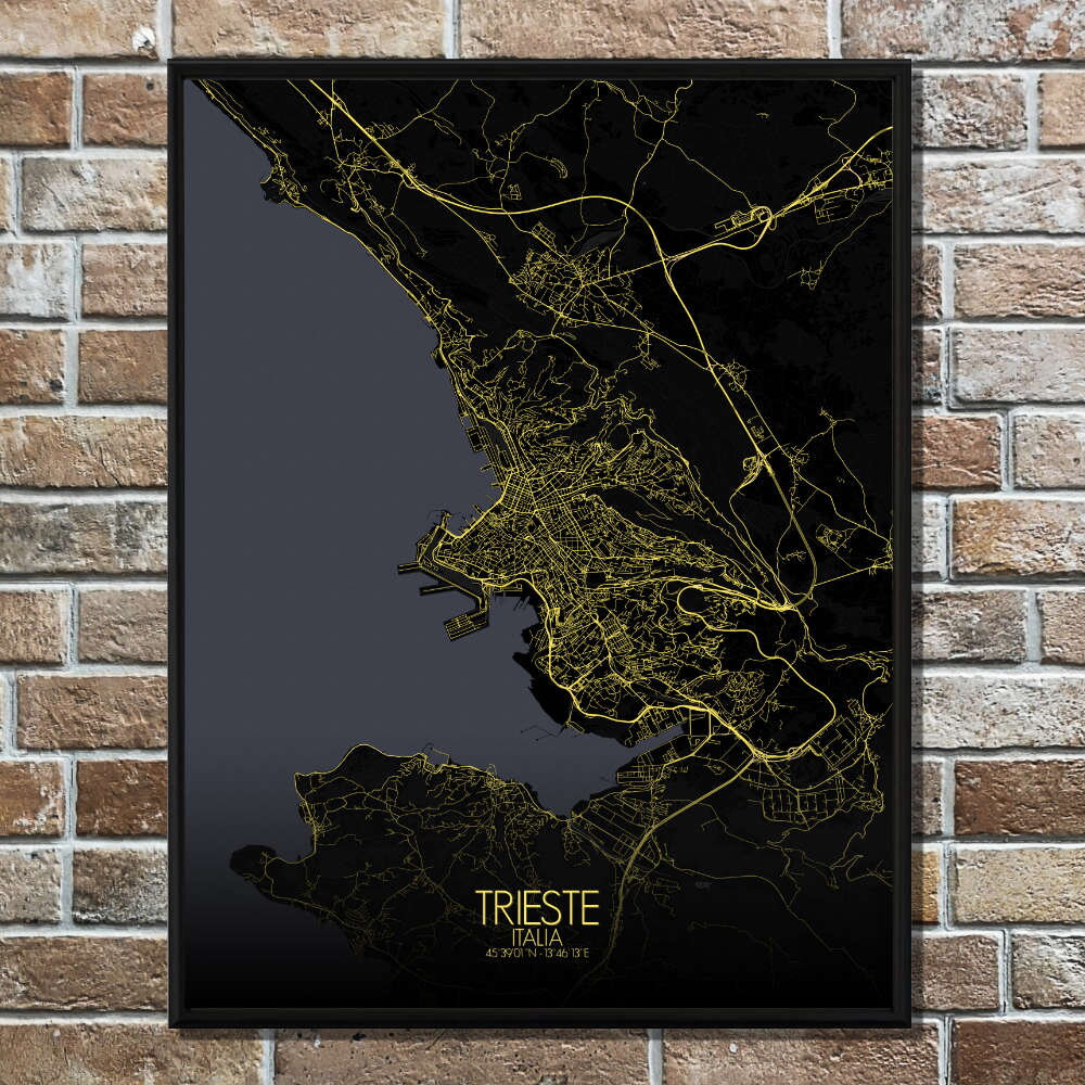 Poster carte de trieste - Un grand marché