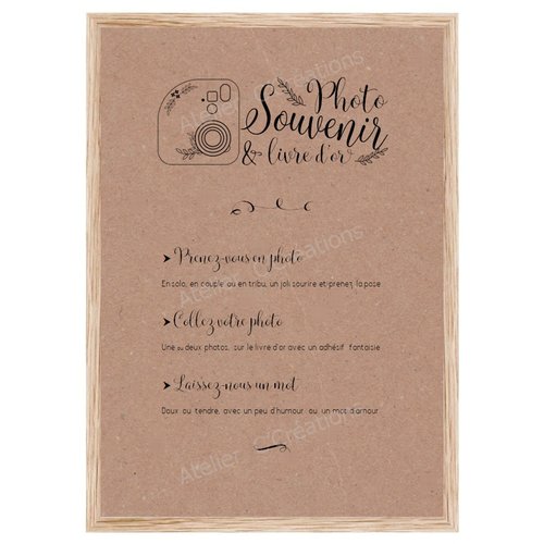 Affiche mariage photo souvenir et livre d'or personnalisable, format a3 ...