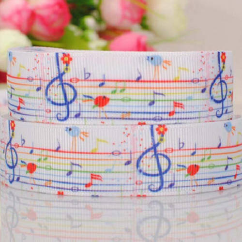 Ruban gros grain - ruban note de musique - vendu au mètre - Un grand marché