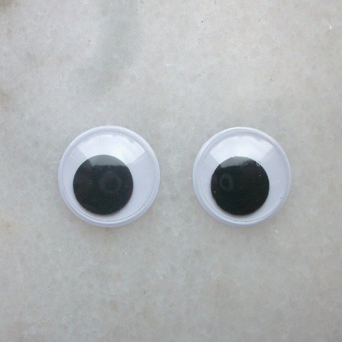 100 yeux mobiles de 10mm de diamètre oeil rond noir et blanc à coller ...