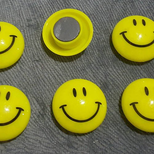 6 smiley 30mm aimanté pour tableau activités manuelles décoration b9 ...