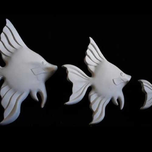 Moule silicone poissons 3 tailles pour plâtre argile pâte polymère fimo ...