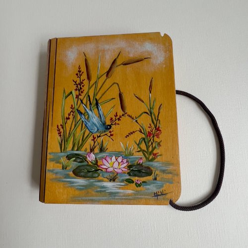 Bloc notes en bois peint à la main - Un grand marché