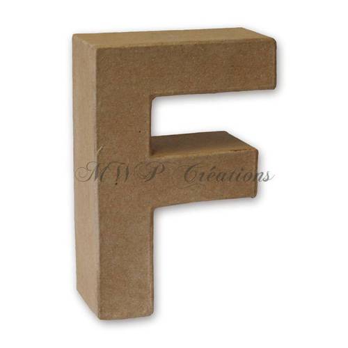 Lettre 3d "f" (carton/papier maché) à customiser - Un grand marché