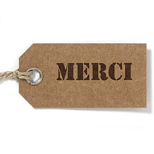 Lot de 24 étiquettes autocollantes merci - Un grand marché