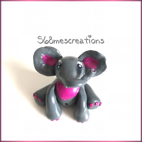 Figurine madame éléphante en fimo - Un grand marché