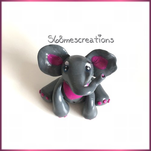 Figurine madame éléphante en fimo - Un grand marché