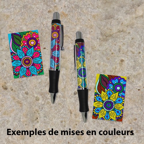 Stylo avec dessin à colorier - Un grand marché