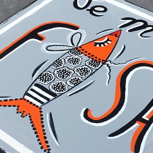 Tableau poisson original - Un grand marché