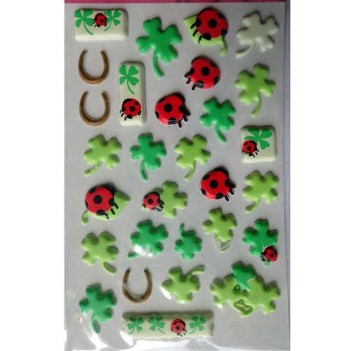 28 stickers coccinelle et trèfle à 4 feuilles - Un grand marché