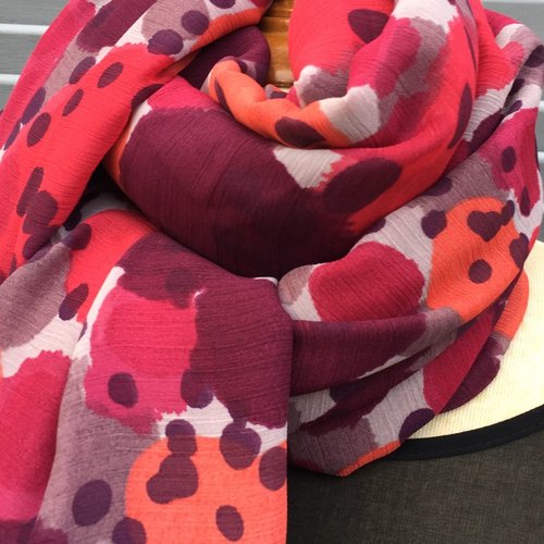 Long foulard, cheche, 2 faces différentes, couleurs très bollywood ...