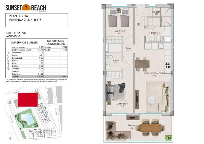 Dakwoning te koop in Tamarit - Playa Lissa, Santa Pola, Ref: YST-STAP ...